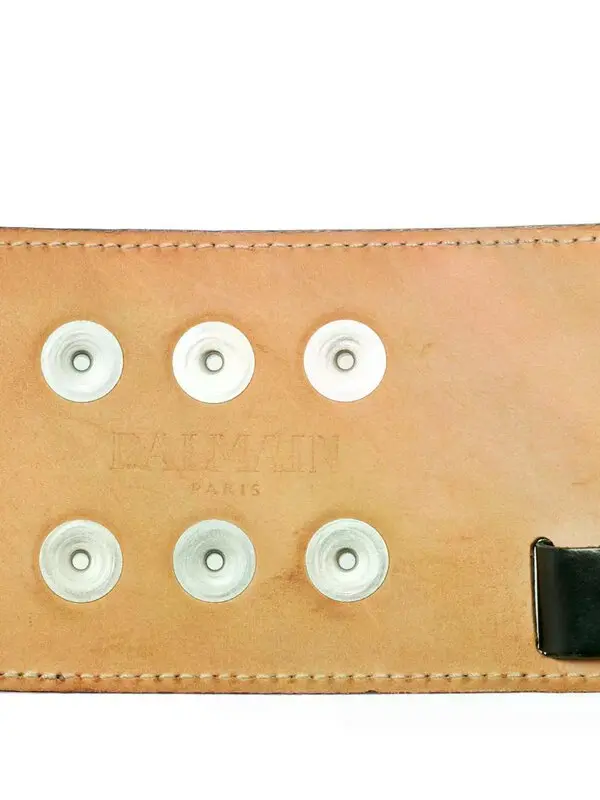 Balmain Chain-embellished Leather Belt