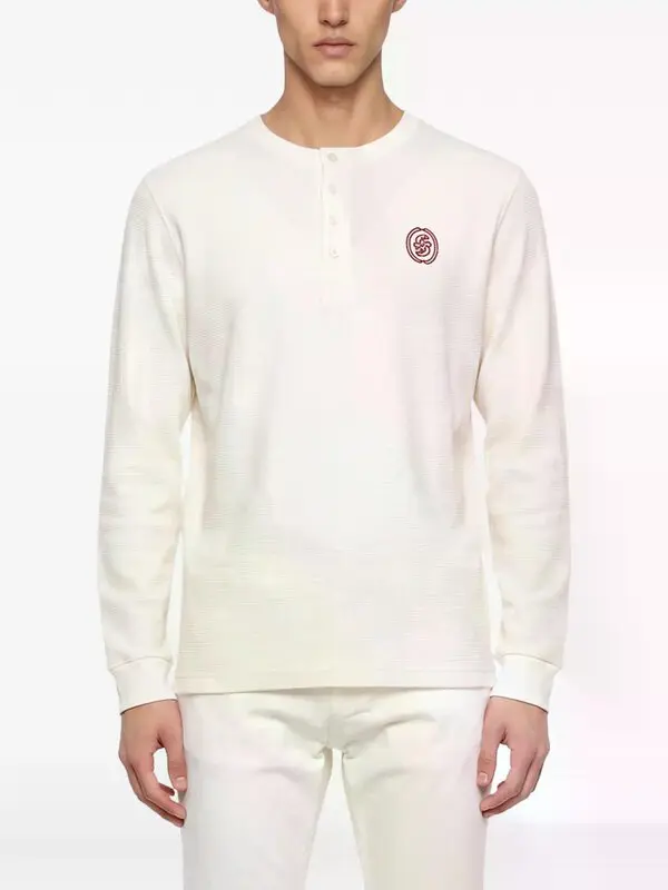 Drole De Monsieur Waffle-knit Logo-embroidered T-shirt
