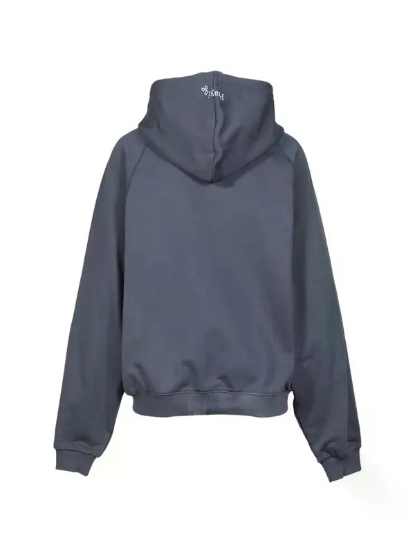 PRAYING Hard Work Embroidered Zip-up Hoodie