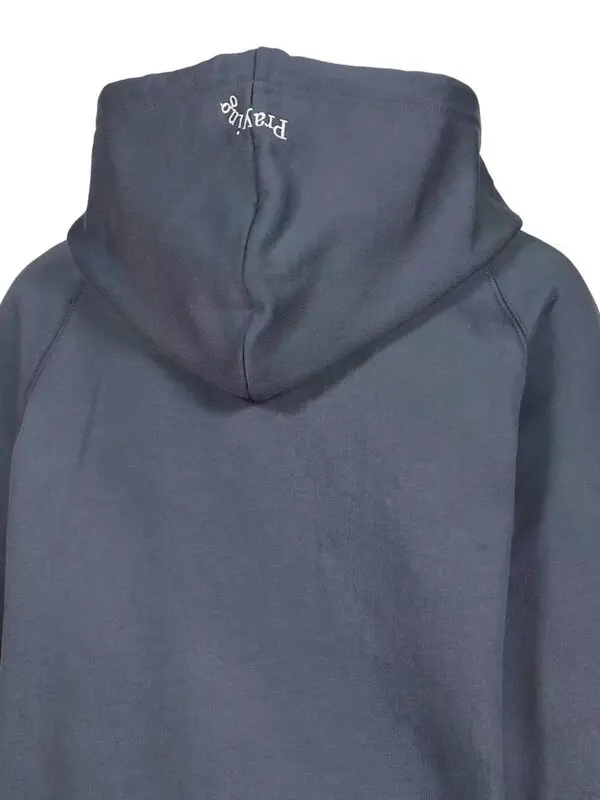 PRAYING Hard Work Embroidered Zip-up Hoodie