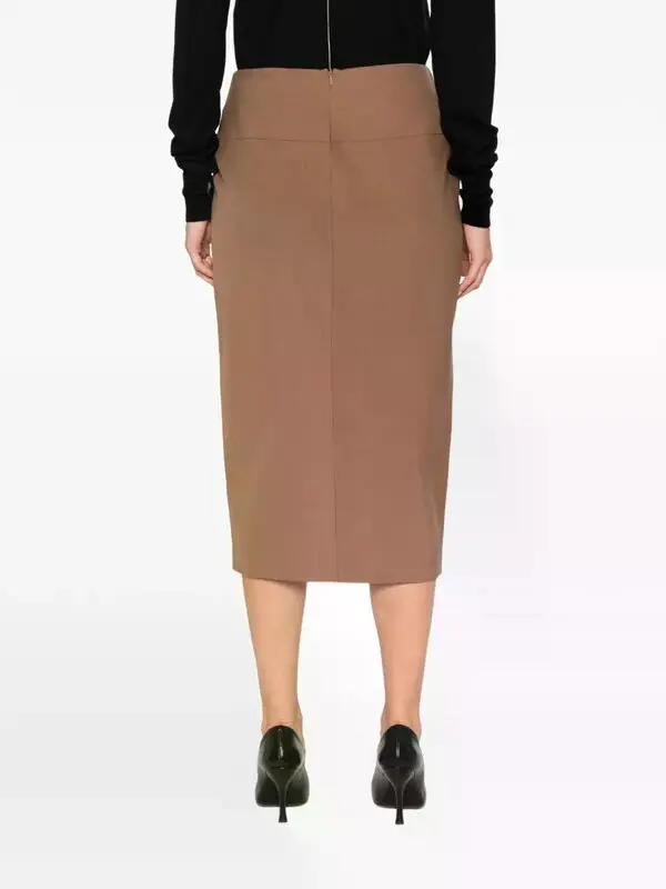 Max Mara Ruffled Buckle-fastening Midi Skirt