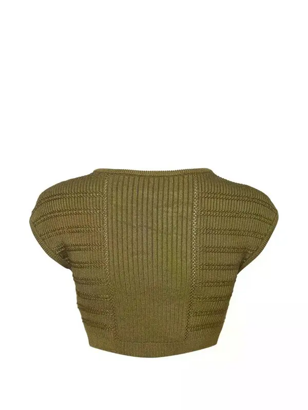 Balmain Rib-knit Sleeveless Crop Top