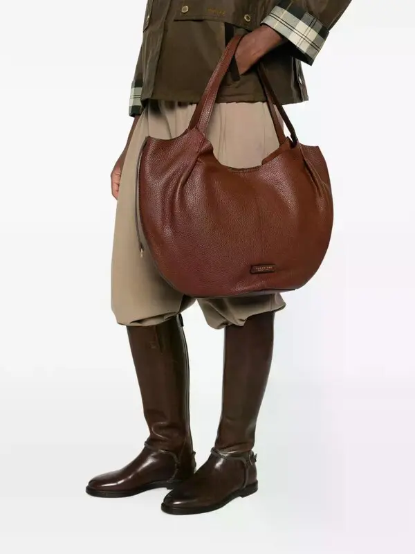 THE BRIDGE Logo-patch Shoulder Bag - Brown