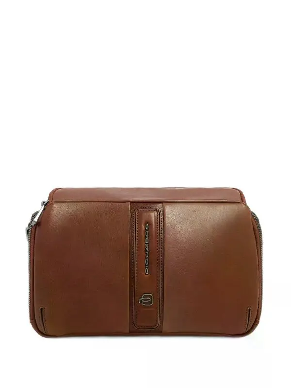 PIQUADRO Logo-plaque Leather Mini Ipad® Laptop Bag - Brown