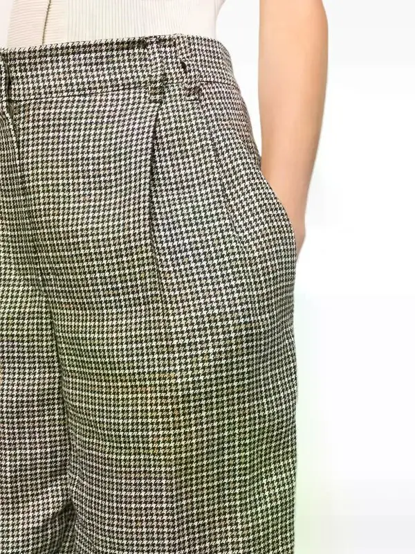 Brunello Cucinelli Houndstooth-pattern Pleated Trousers