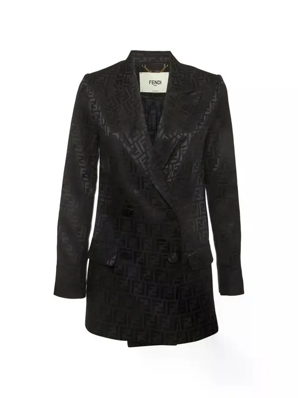 Fendi Zucca-pattern Double-breasted Blazer