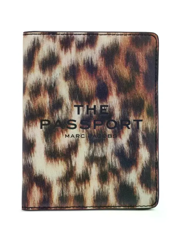 Marc Jacobs Leather Passport Case In Leopard - Brown