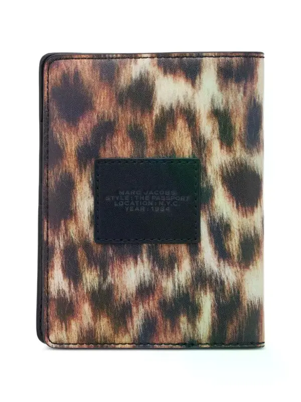 Marc Jacobs Leather Passport Case In Leopard - Brown