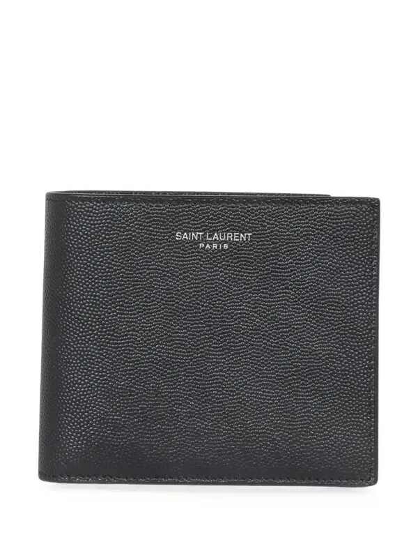 Saint Laurent Paris East/west Wallet With Coin Purse In Grain De Poudre Leather - Black