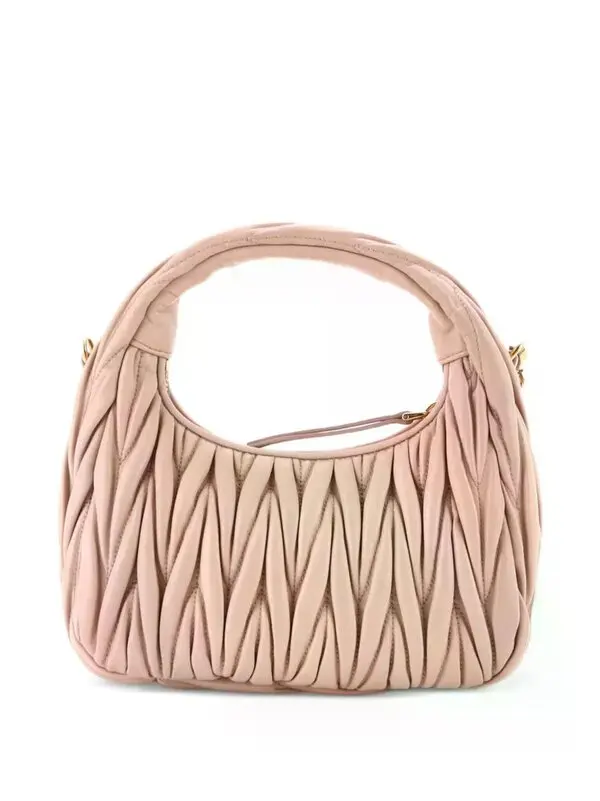Miu Miu Wander Matelasse Leather Small Hobo Bag - Neutrals