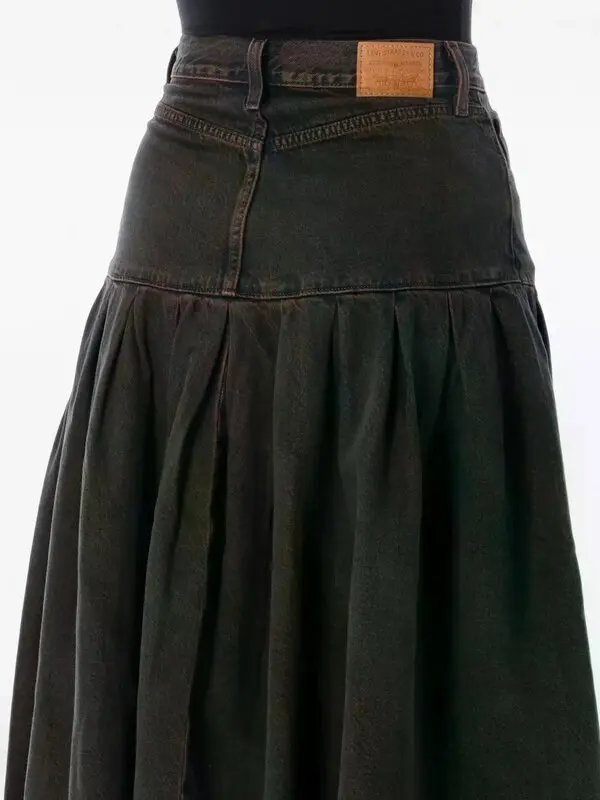 LEVI'S Pleated Denim Midi Skirt