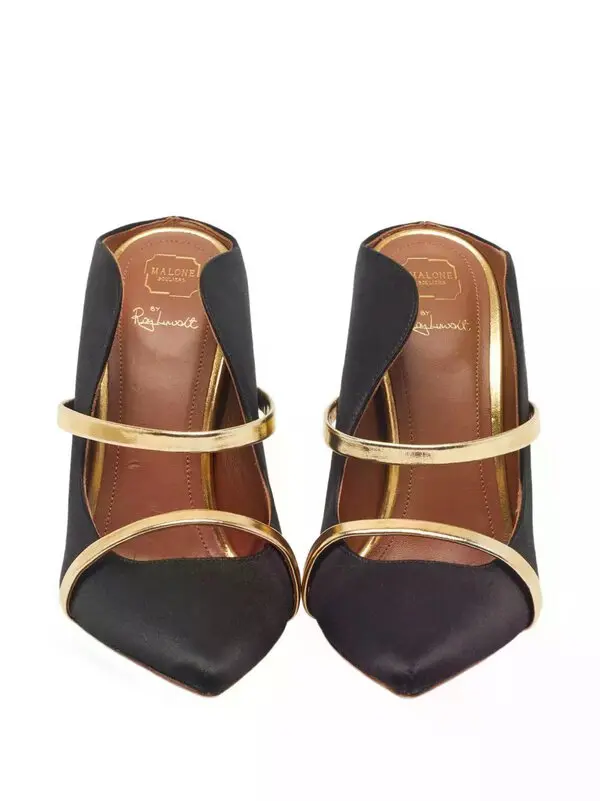 MALONE SOULIERS Maureen Metallic-strap Heeled Mules - Black