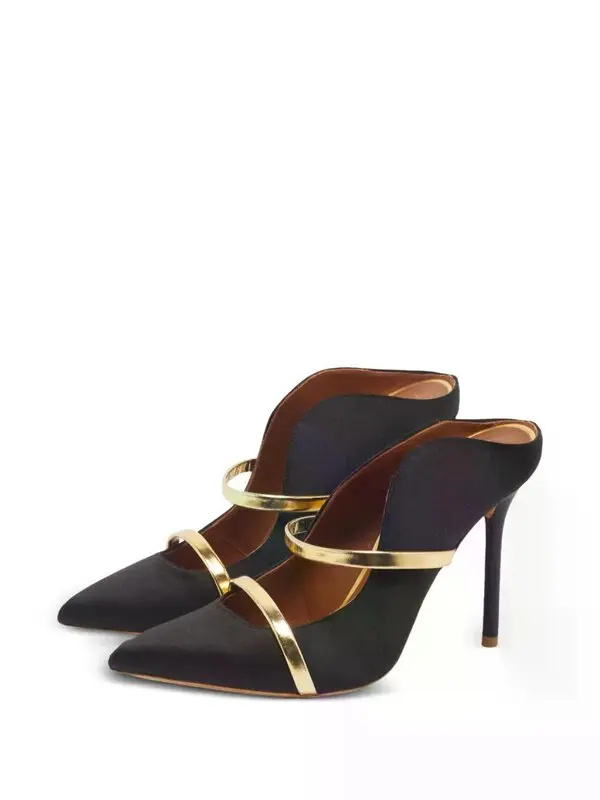 MALONE SOULIERS Maureen Metallic-strap Heeled Mules - Black