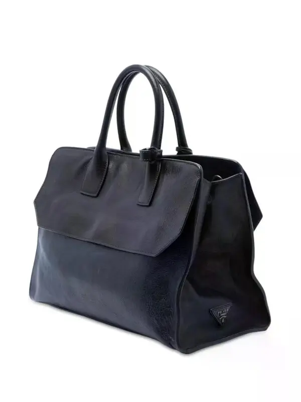 Prada 2010-2026 Glace Calf Sound Lock Top Handle Bag Satchel