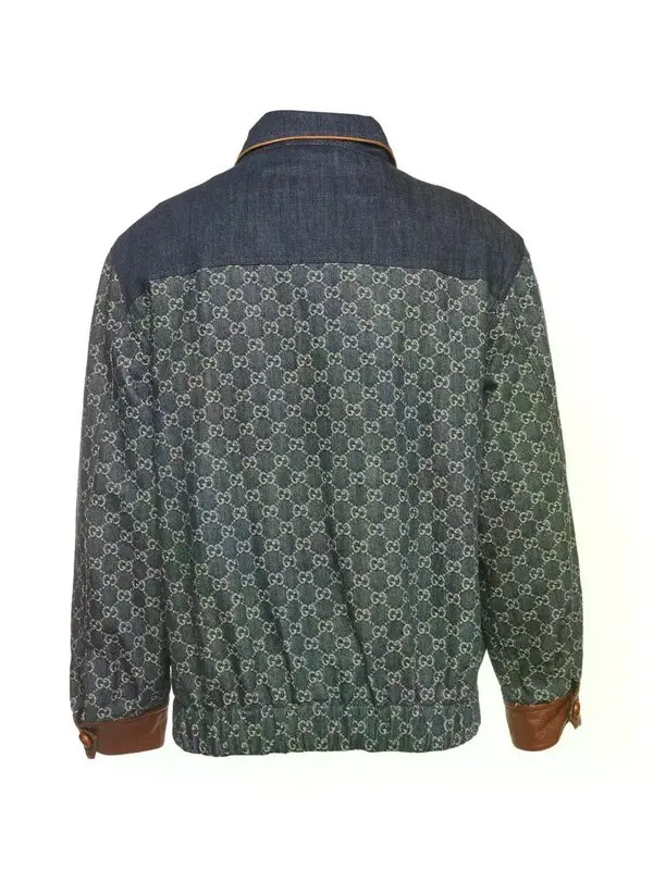 Gucci Gg Jacquard Leather-trim Bomber Jacket
