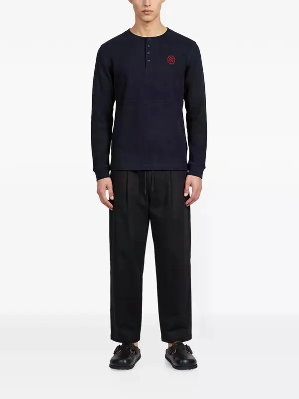 Drole De Monsieur Waffle-knit Embroidered T-shirt