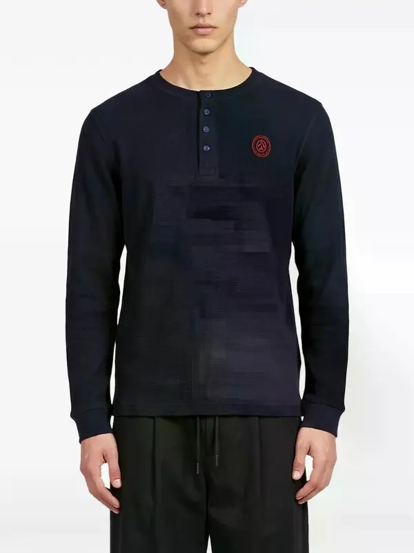 Drole De Monsieur Waffle-knit Embroidered T-shirt
