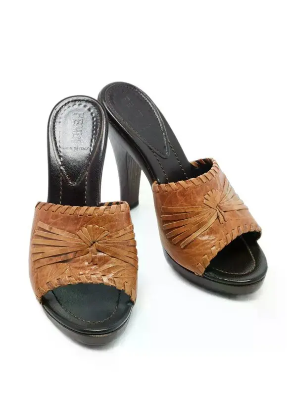 Fendi Whipstitch Platform Sandals