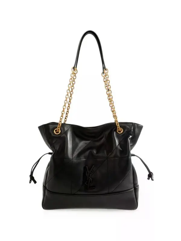 Saint Laurent Small Jamie Carré Rive Gauche Quilted Leather Tote Bag - Black