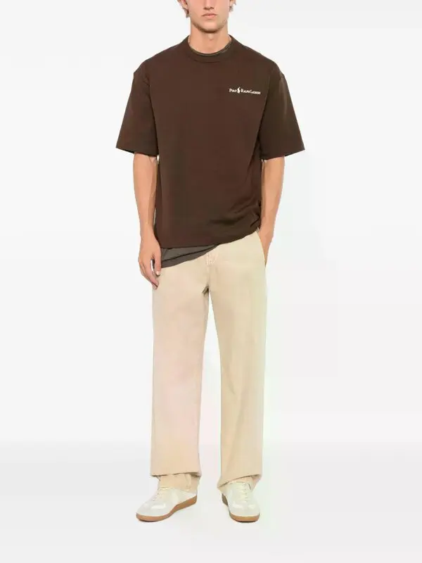 Polo Ralph Lauren Logo Embroidered T-shirt - Brown