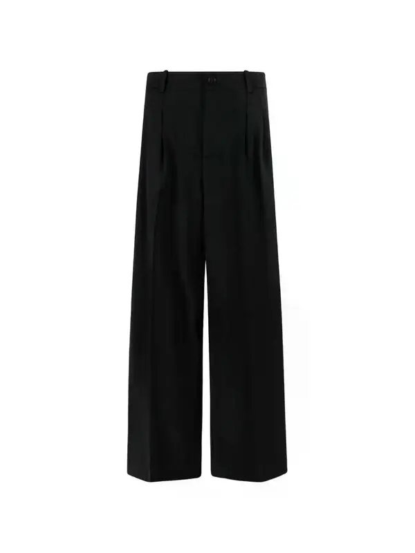 P.a.r.o.s.h Pleated Wide-leg Trousers - Black