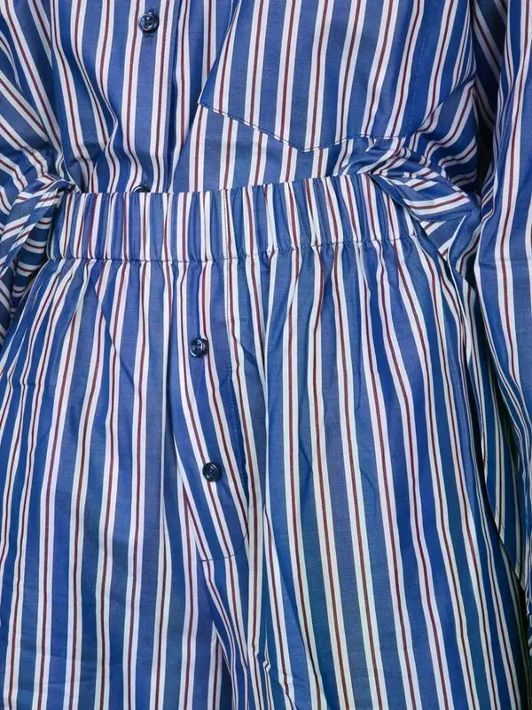 Andamane Georgiana Striped Shirt And Shorts Set
