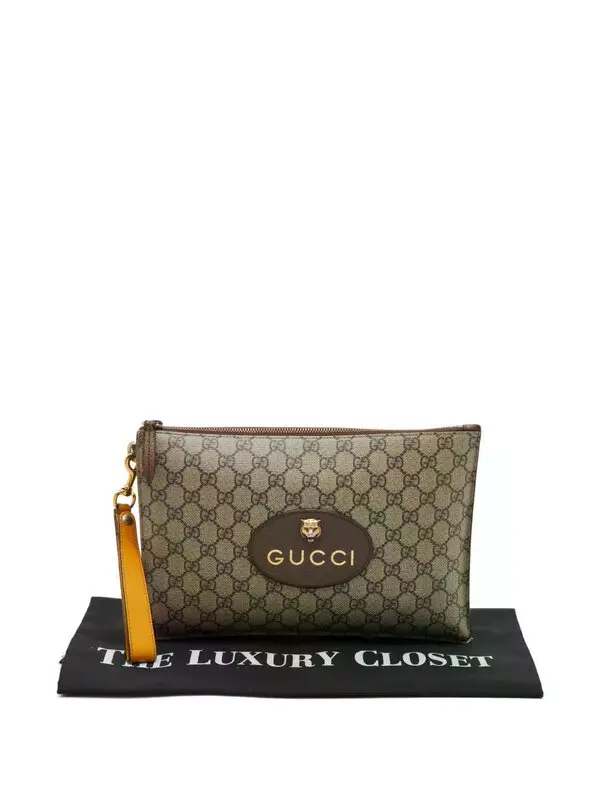 Gucci Neo Vintage Gg Supreme Pouch - Neutrals