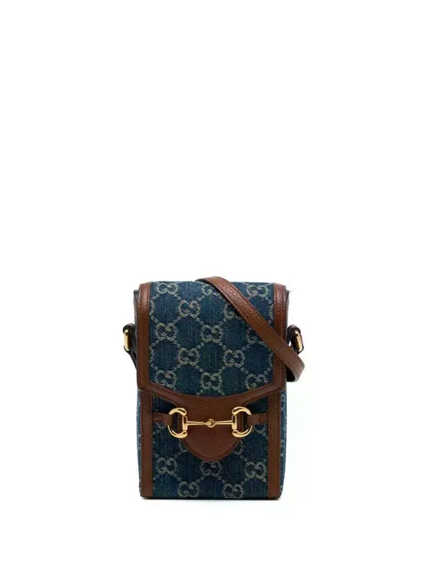 Gucci 2016-2026 Mini Gg Denim Horsebit 1955 Crossbody Bag