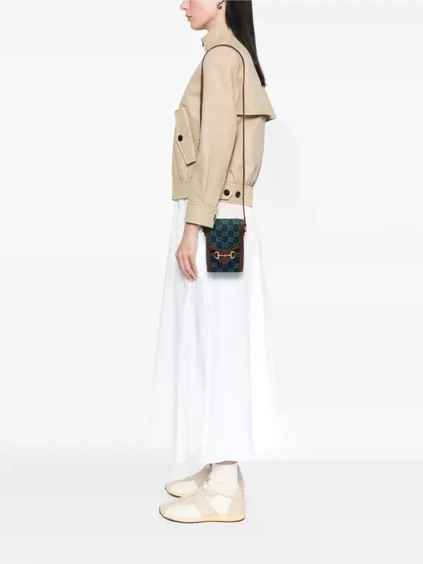 Gucci 2016-2026 Mini Gg Denim Horsebit 1955 Crossbody Bag