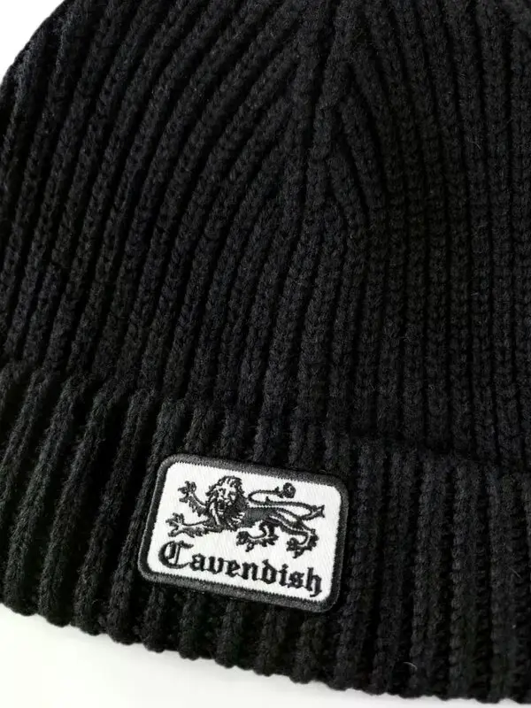 CAVENDISH Logo-patch Ribbed-knit Beanie Hat