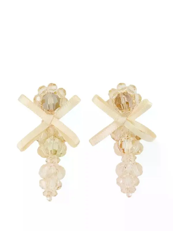 Simone Rocha Petite Bow Crystal-embellished Earrings - Gold
