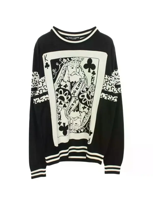 Dolce & Gabbana 2010s Playing Card-print Sweater