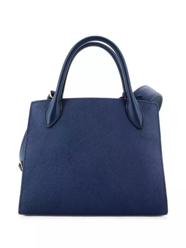 Prada Monochrome Saffiano With City Calf Small Tote Bag