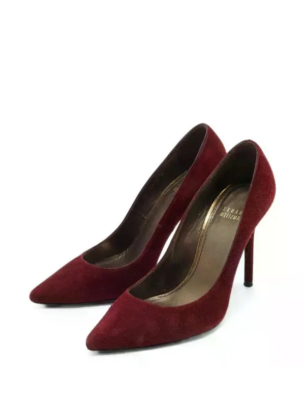STUART WEITZMAN Pointed-toe Leather Pumps
