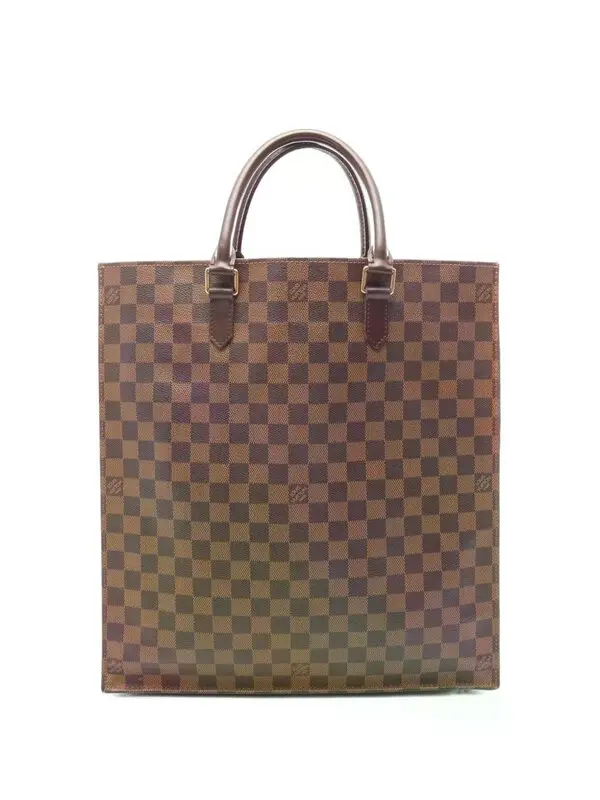 LOUIS VUITTON 2006 Sac Plat Damier Ebene Tote Bag - Brown