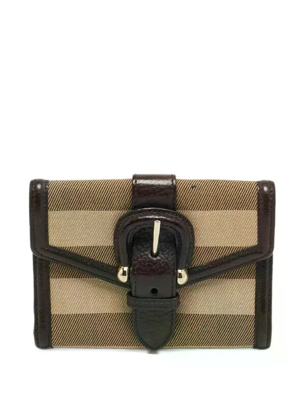 Burberry Check-pattern Buckle Wallet - Neutrals