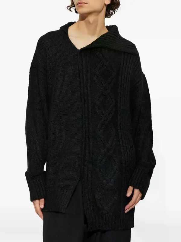 Yohji Yamamoto Cable-knit Asymmetric Sweater