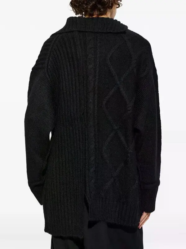Yohji Yamamoto Cable-knit Asymmetric Sweater