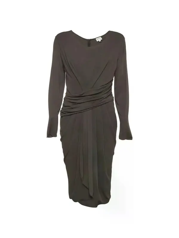 ARMANI Draped Long-sleeve Midi Dress