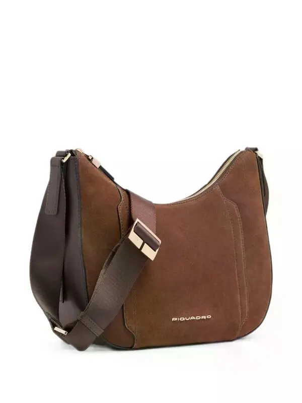 PIQUADRO Suede-panel Leather Mini Ipad® Shoulder Bag