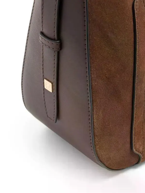 PIQUADRO Suede-panel Leather Mini Ipad® Shoulder Bag - Brown