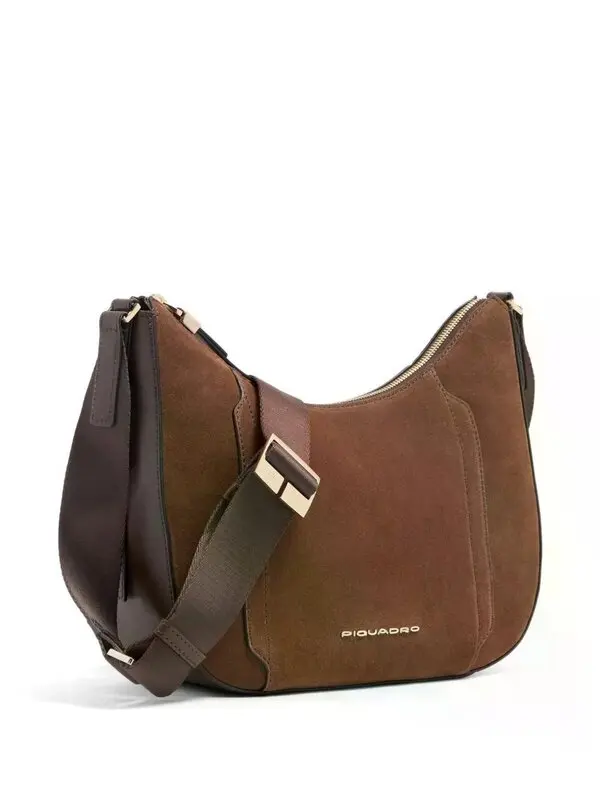 PIQUADRO Suede-panel Leather Mini Ipad® Shoulder Bag