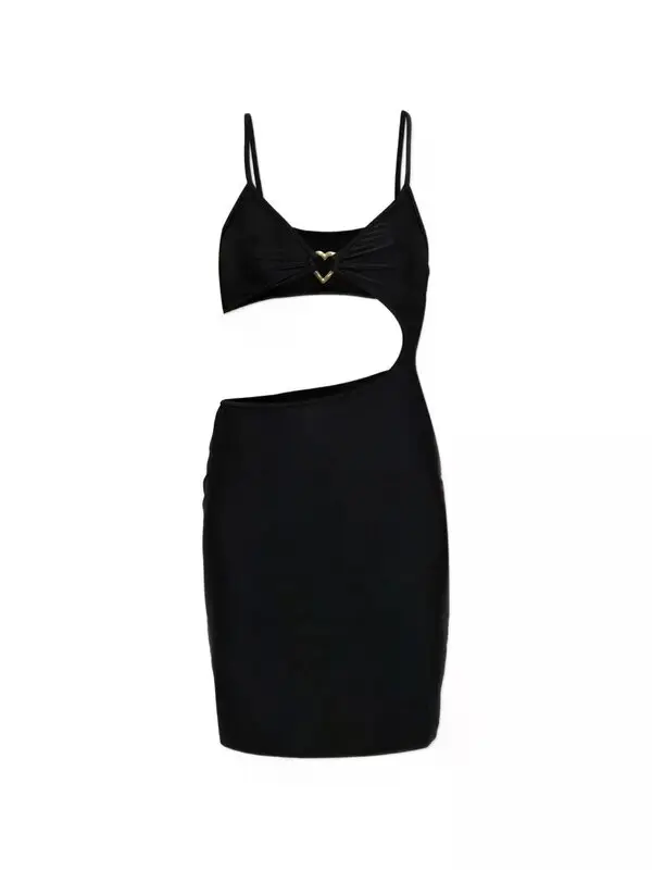 Moschino Heart-detail Cutout Mini Beach Dress - Black