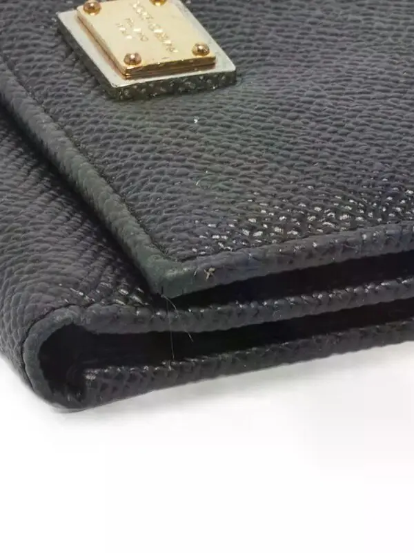 Dolce & Gabbana Logo Plaque Trifold Leather Wallet