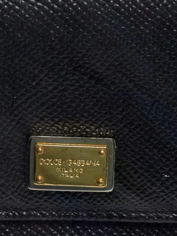 Dolce & Gabbana Logo Plaque Trifold Leather Wallet