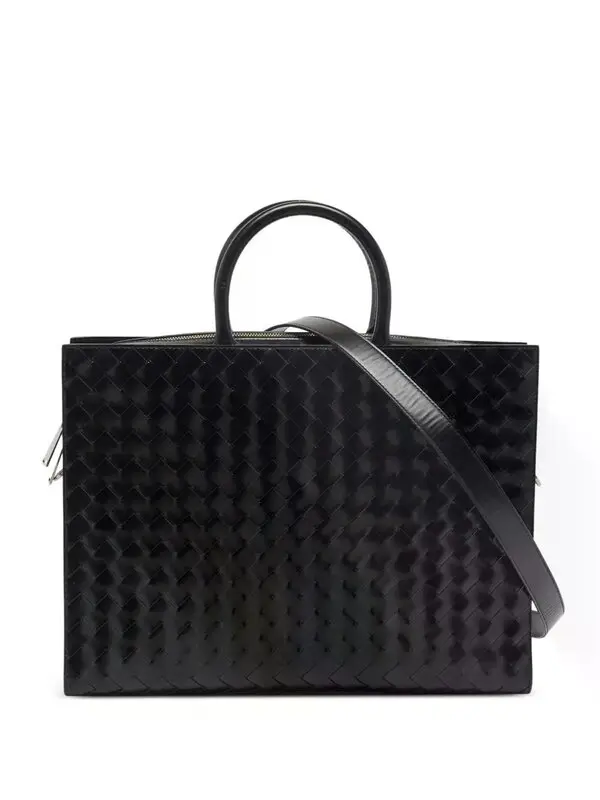 Bottega Veneta Intrecciato Briefcase - Black