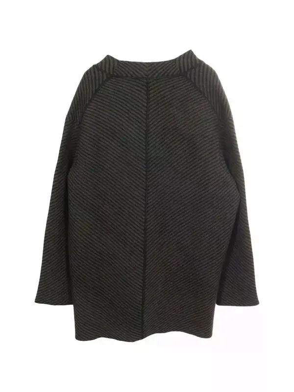 JIL SANDER 2010s Striped Wool Cardigan - Grey
