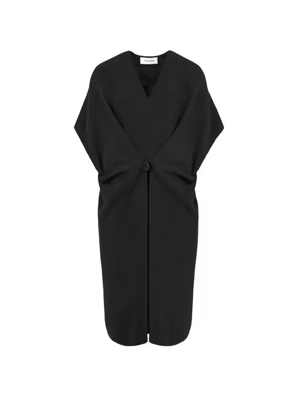 YVES SALOMON Draped Silk-crepe Midi Dress