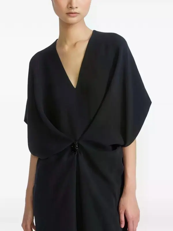 YVES SALOMON Draped Silk-crepe Midi Dress