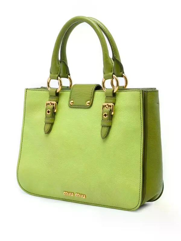 Miu Miu 2010-2026 Bicolor Goatskin Madras Satchel